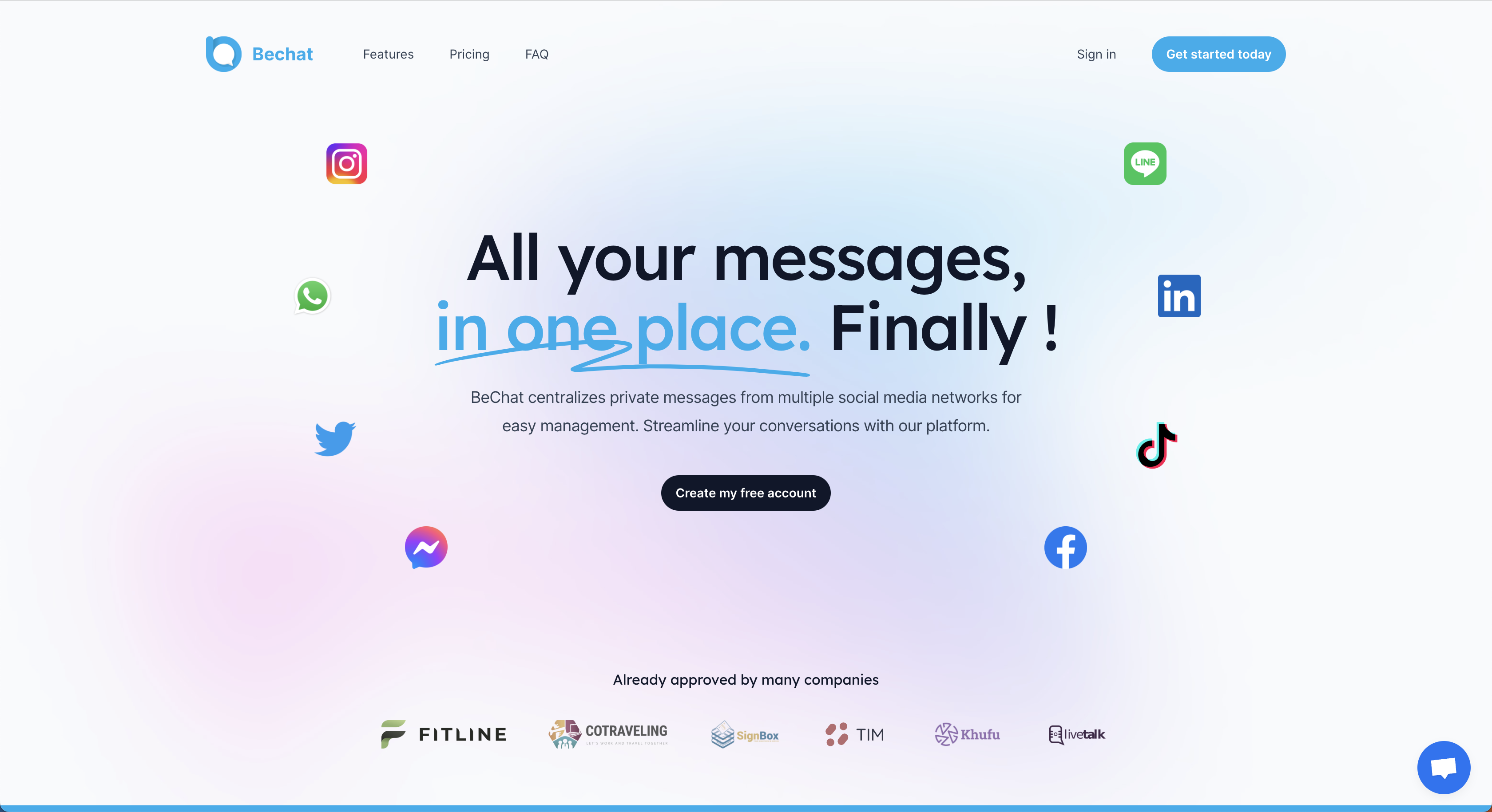 BeChat - All your chats centralize in one place